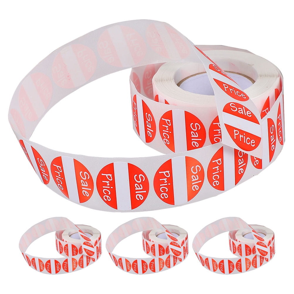 FRCOLOR 4 Rolls Promotion Tag White Stickers Stores Retail Signs ...