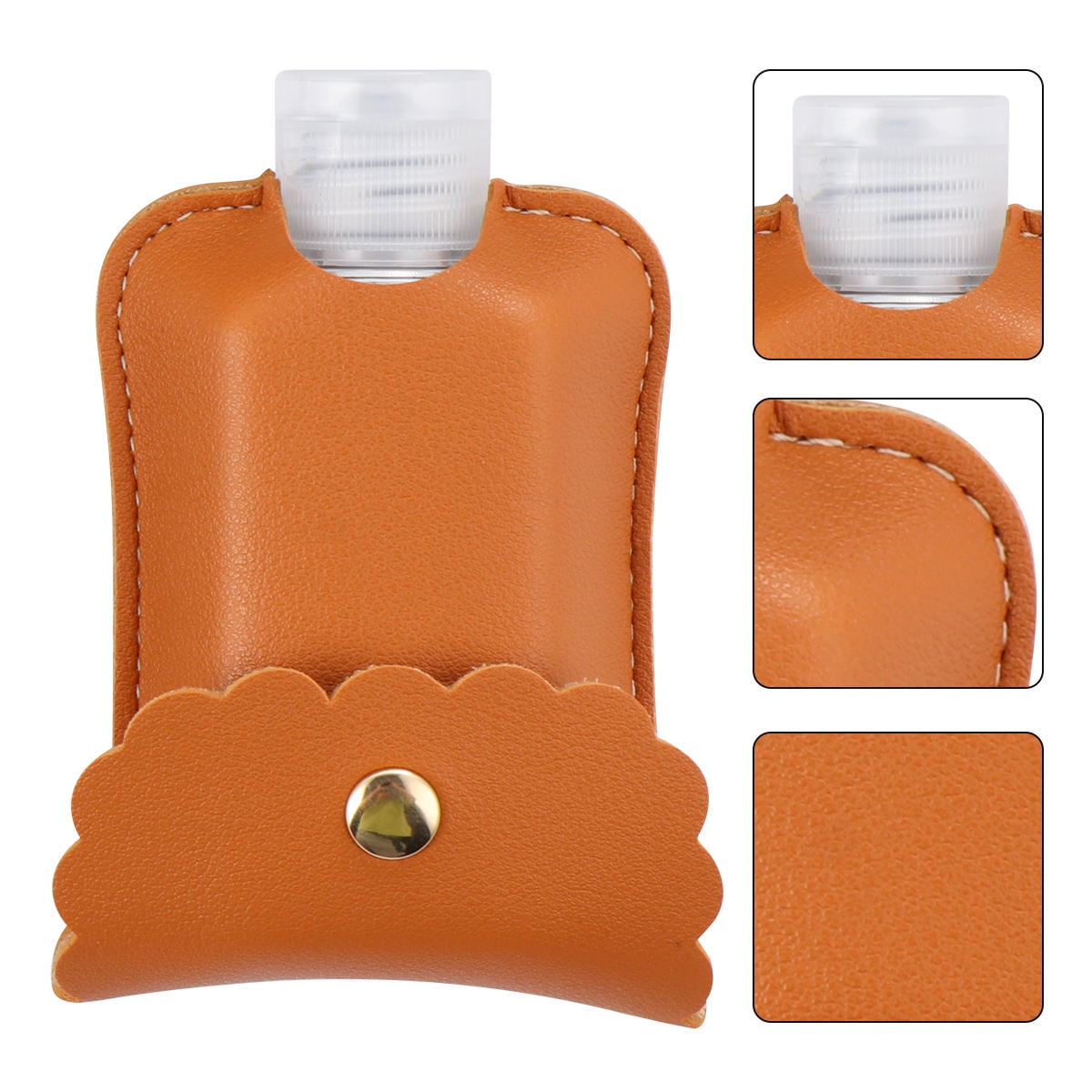 FRCOLOR 4 Sets/8pcs Reusable Orange Hand Sanitizer Case Disinfectant ...
