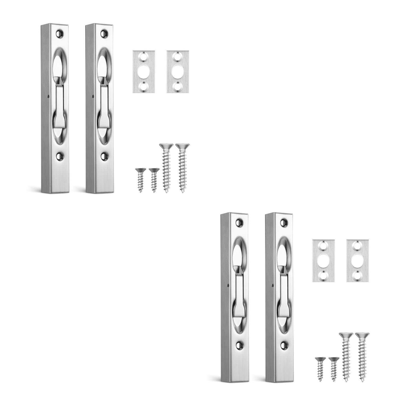 FRCOLOR 4 Sets Flush Bolt Hidden Door Bolt Latch Double Door Security ...