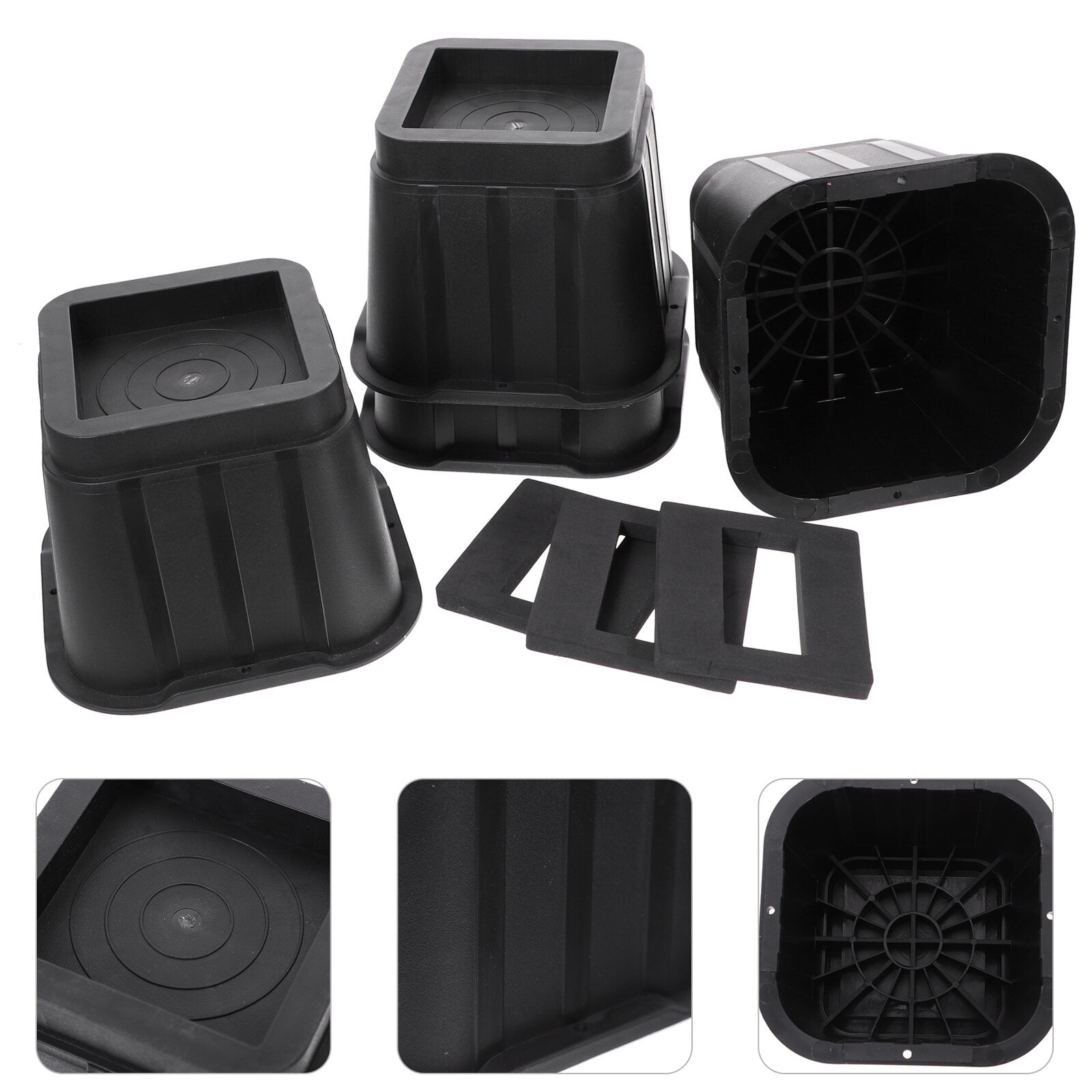FRCOLOR 4 Sets Furniture Levelers Risers Pads Removable Raiser Floor ...
