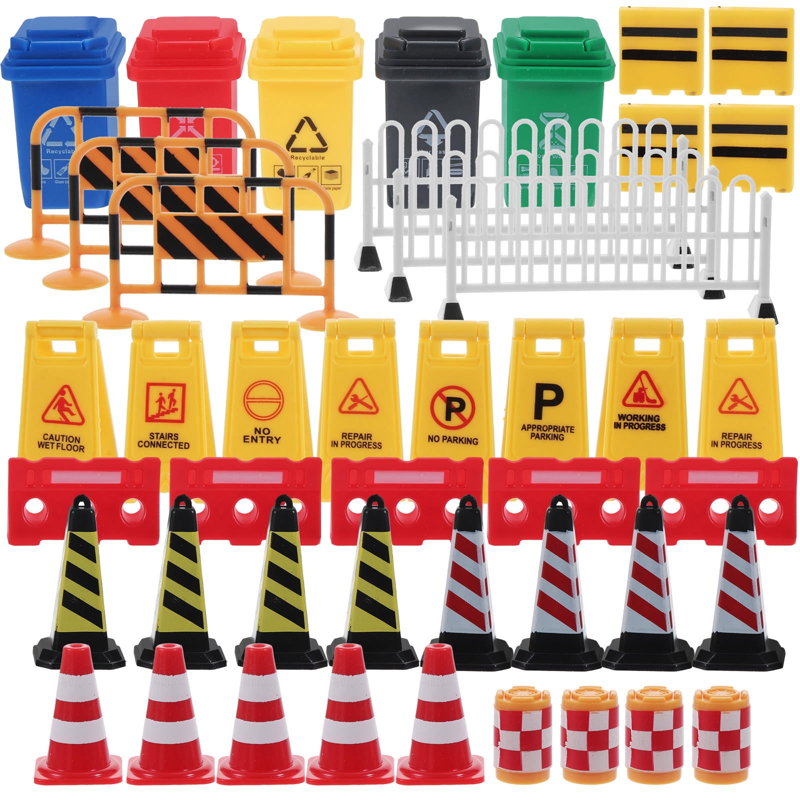 FRCOLOR 4 Sets Mini Traffic Signs Kids Educational Toy Miniature Toy ...