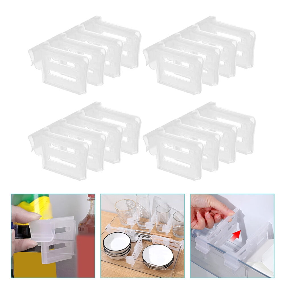 DECOMELODY Refrigerator Dividers White Plastic 16 Pcs 3.14X1.97X1.18in ...