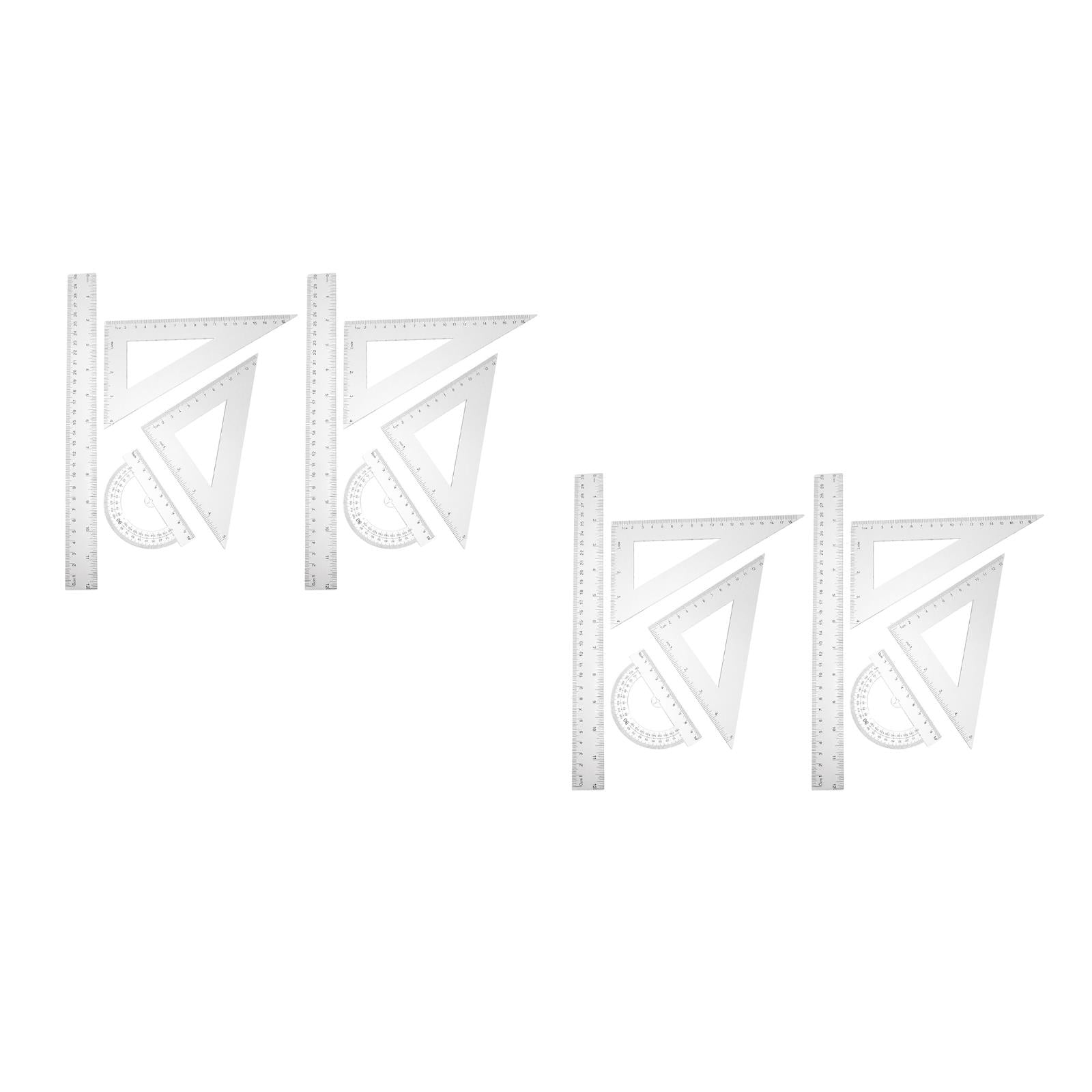 FRCOLOR 4 Sets Protractor Ruler Ruler Protractor Set Transparent ...