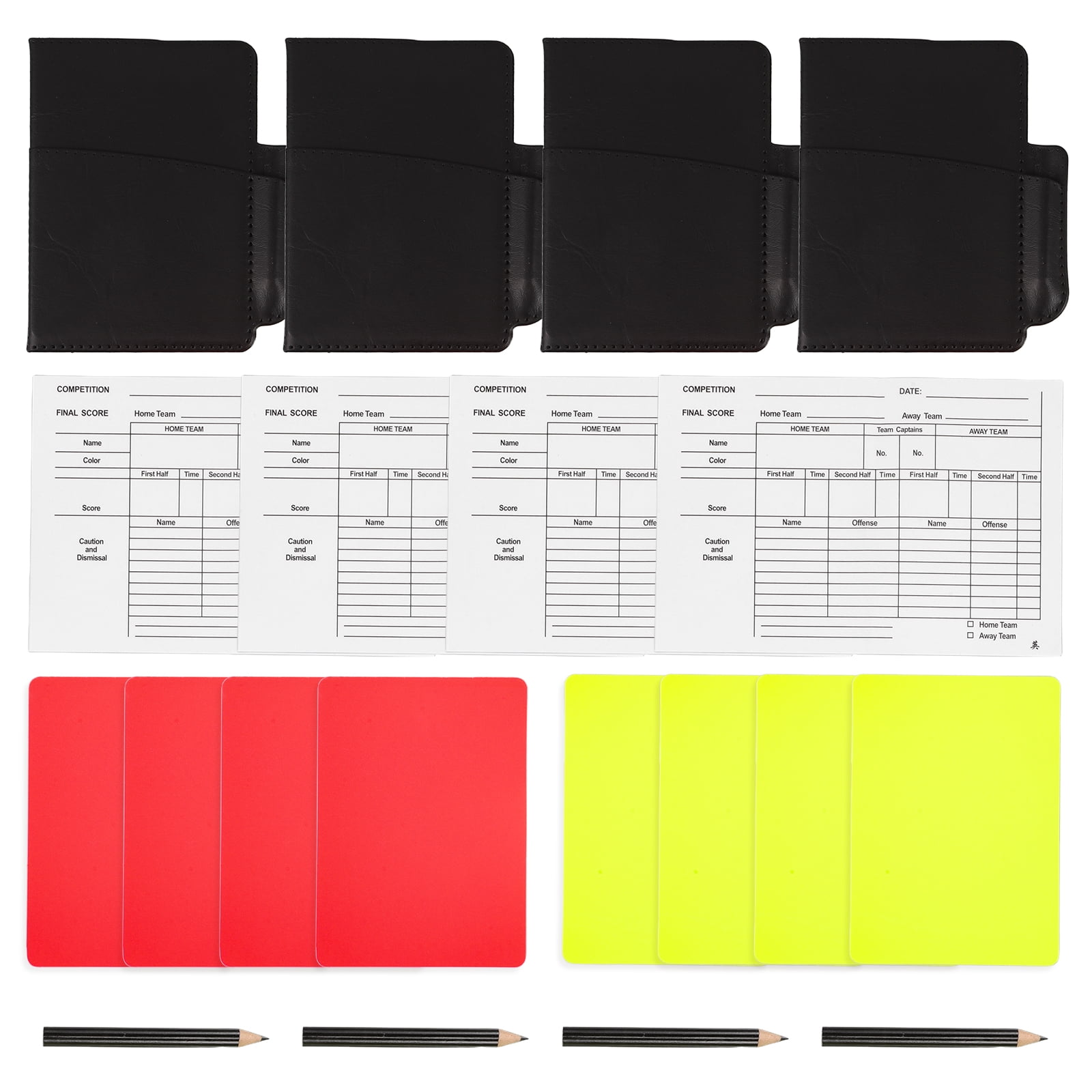 FRCOLOR 4 Sets Referee Red Card Soccer Cards Trading Score Book for ...