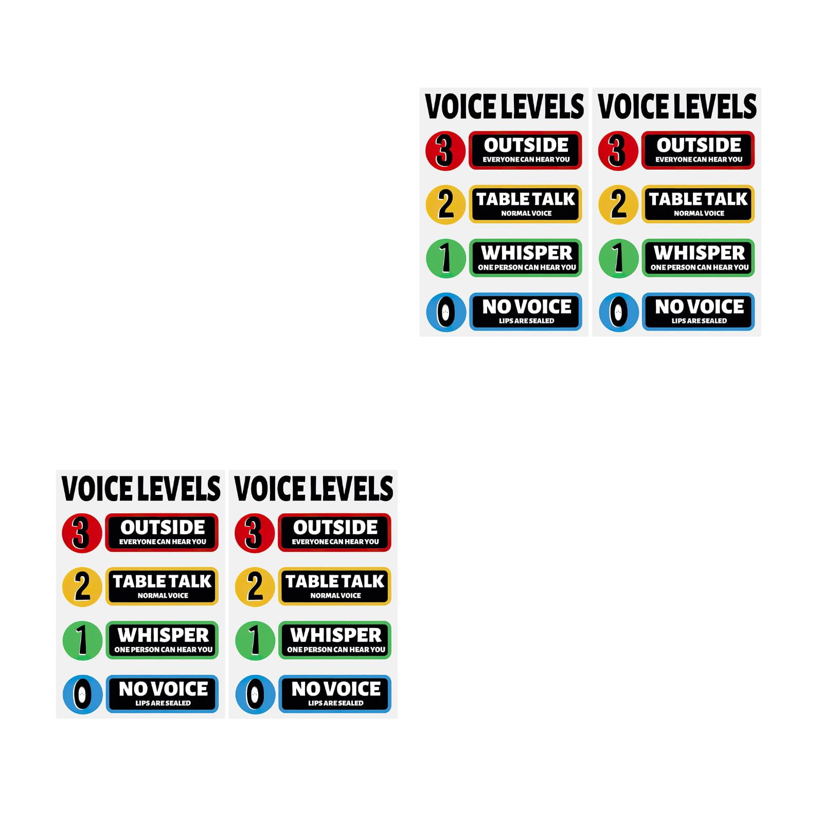 FRCOLOR 4 Sets Waterproof Classroom Noise Level Posters Voice Level ...
