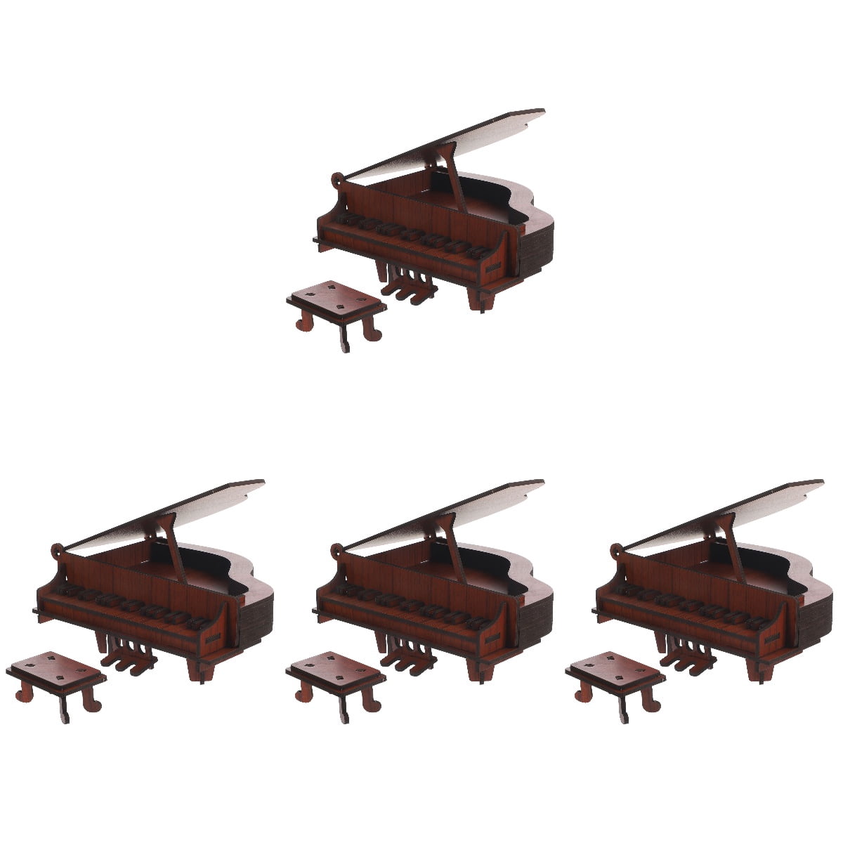 FRCOLOR 4 Sets Wooden Puzzle Assemble Toy Diy Piano Model Diy Piano ...