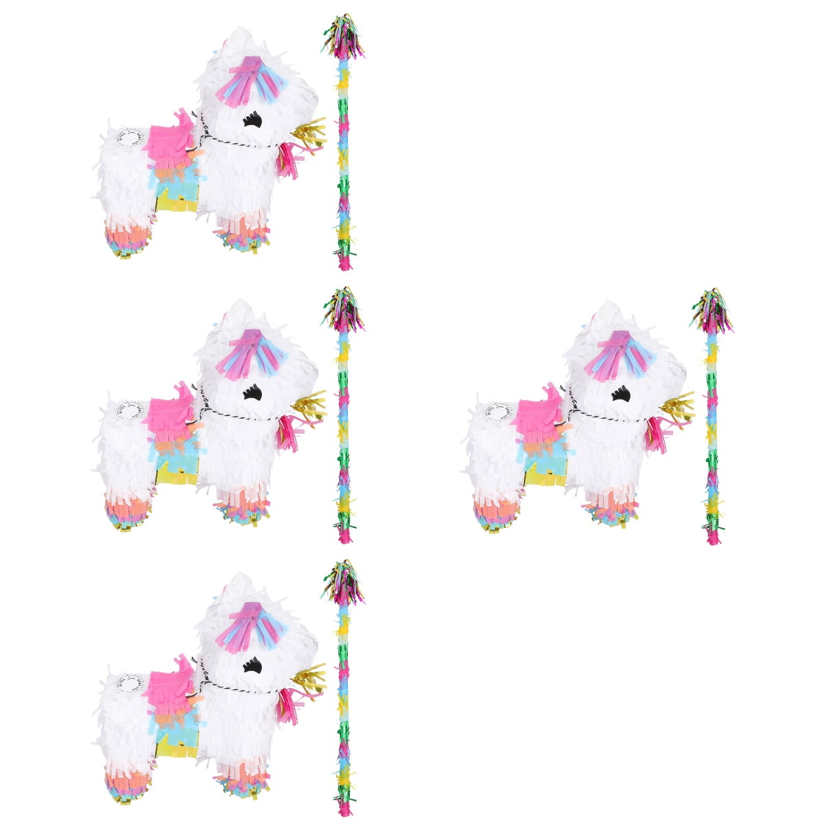 FRCOLOR 4 Sets of Alpaca Pinata with Stick Animal Theme Party ...