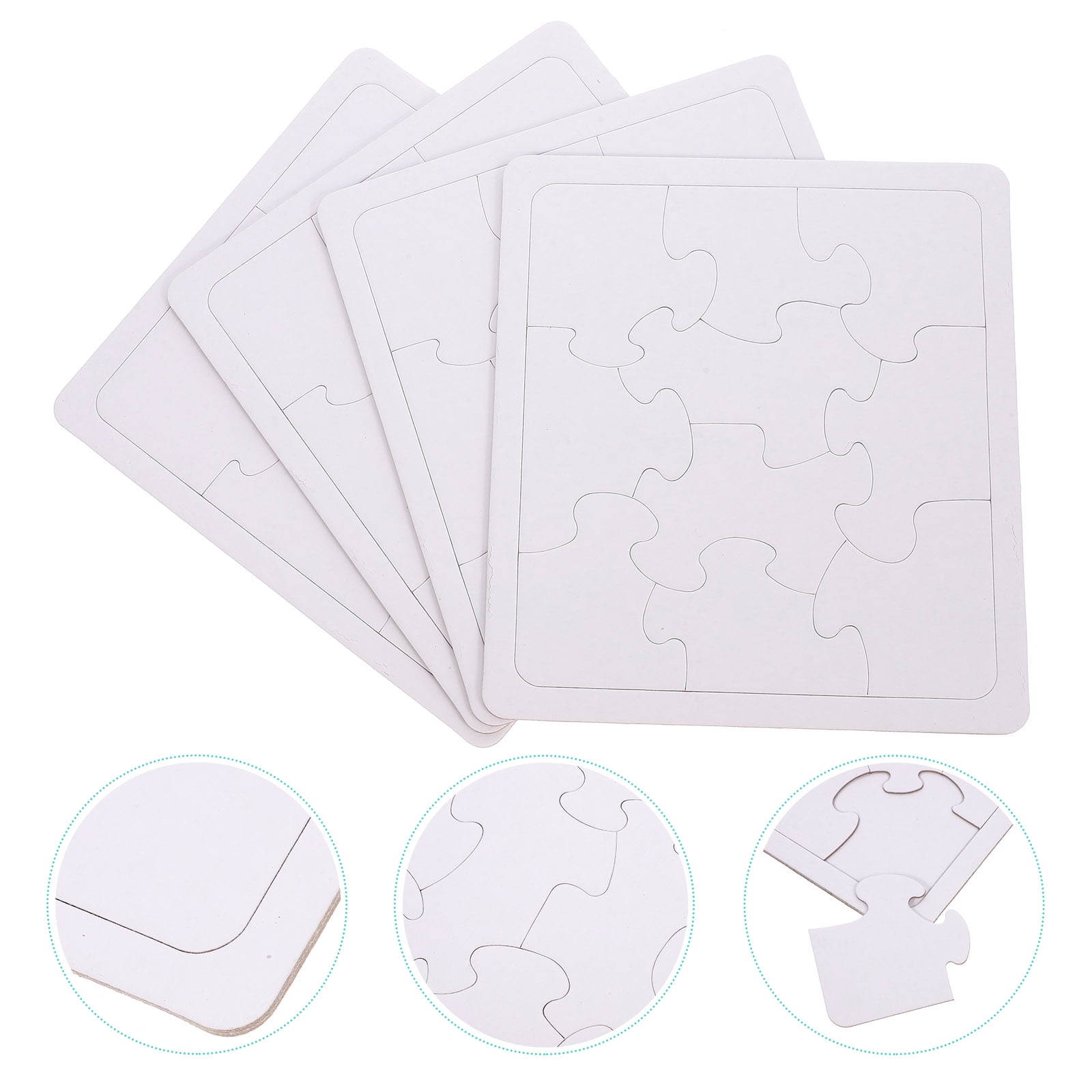 FRCOLOR 4 Sheets Drawing Blank Puzzle Puzzles to on White Paint ...