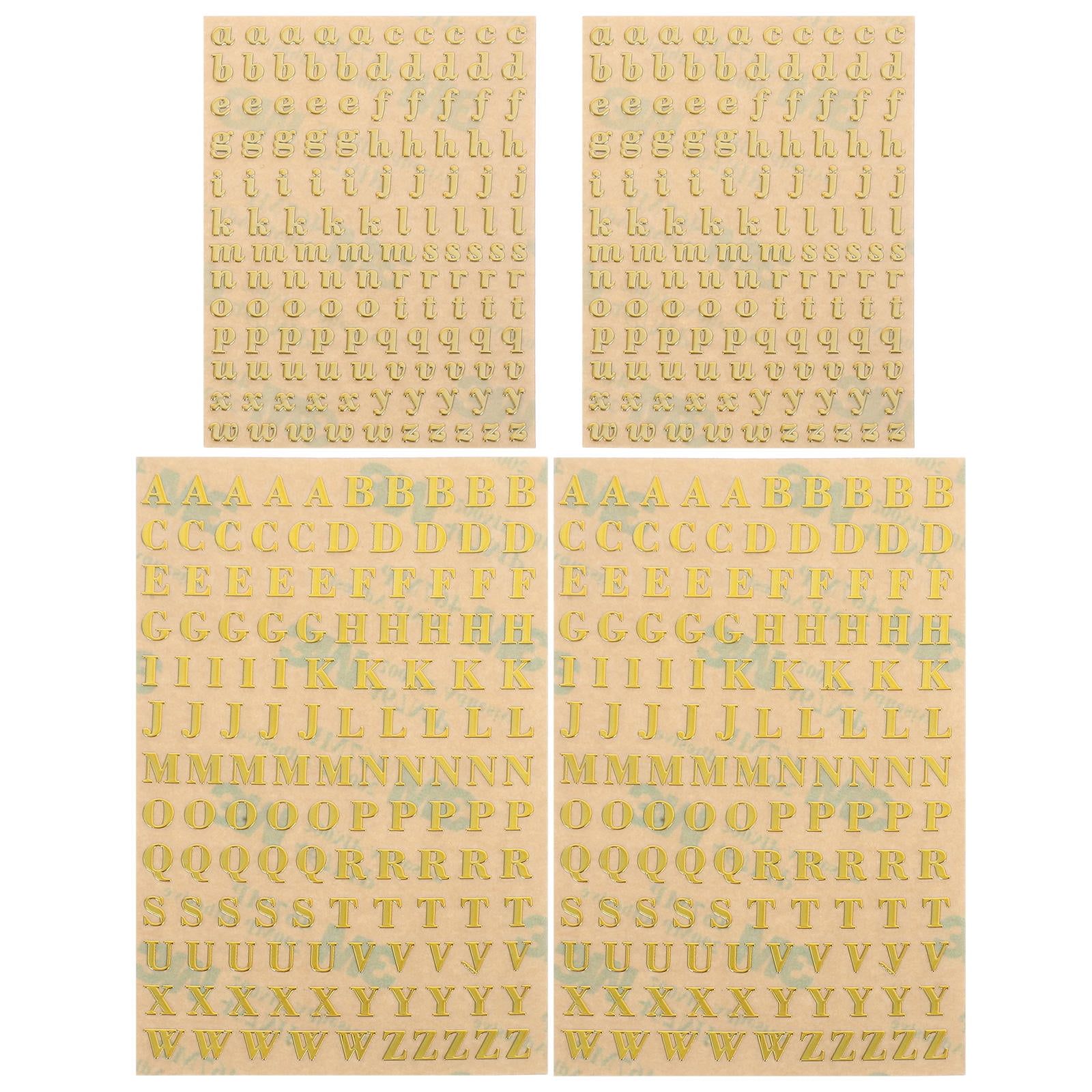 FRCOLOR 4 Sheets Mini Gold Letters Stickers Small Alphabet Stickers ...