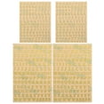 FRCOLOR 4 Sheets Mini Gold Letters Stickers Small Alphabet Stickers ...
