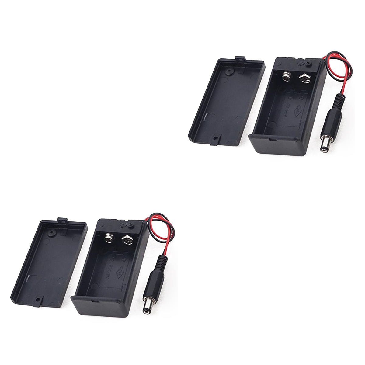 FRCOLOR 4 pcs 2.1 x 5.5mm Male Plug Case Box Holder with Cover for 9V ...