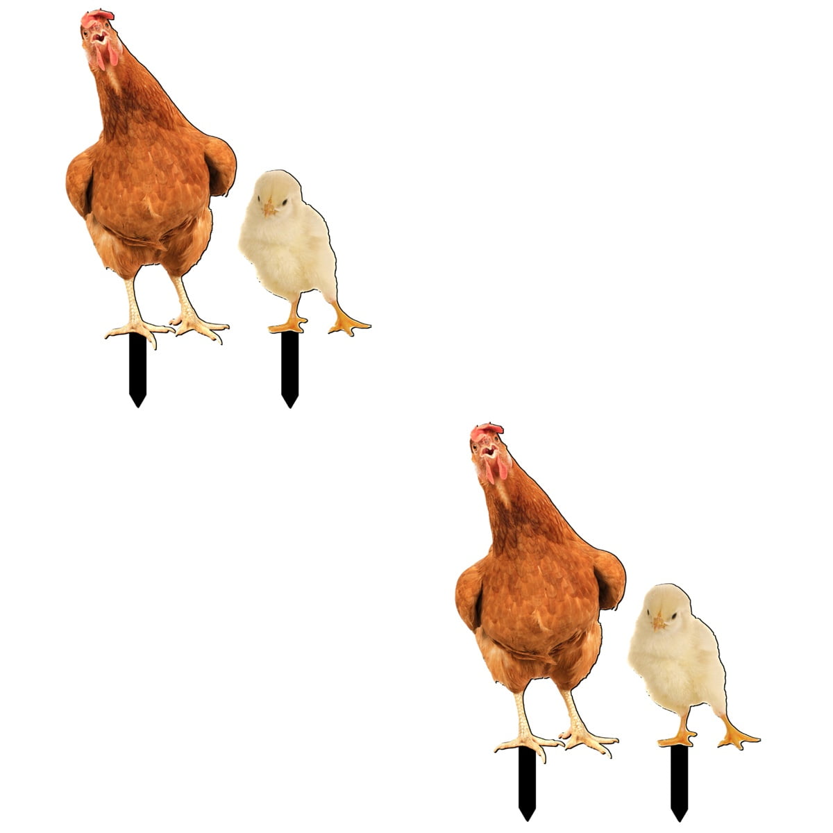 FRCOLOR 4 pcs Lifelike Acrylic Chicken Stake Decor Outdoor Garden ...