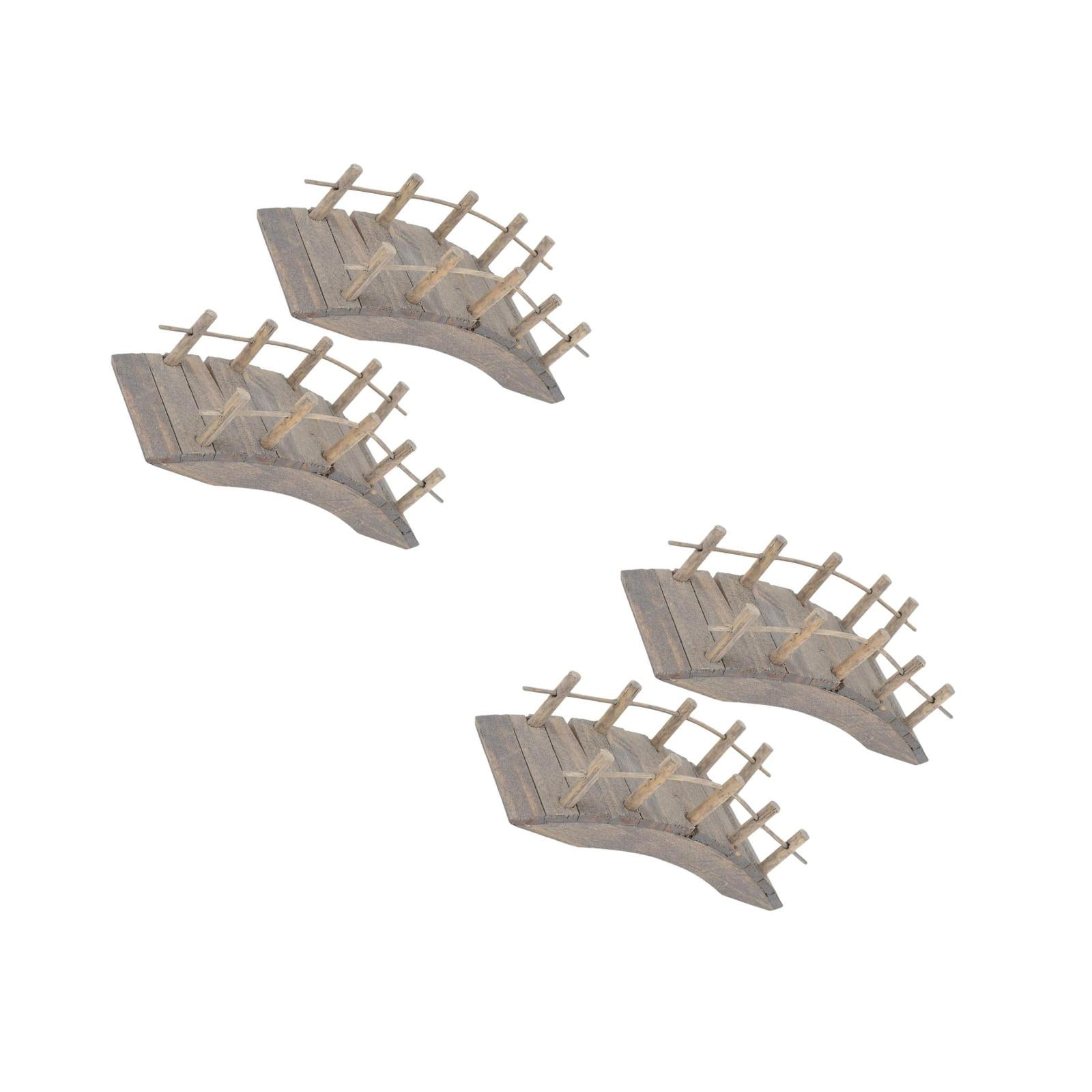 FRCOLOR WORGEOUS 4 pcs Tiny Wooden Bridge Miniature Garden Arch Bridge ...