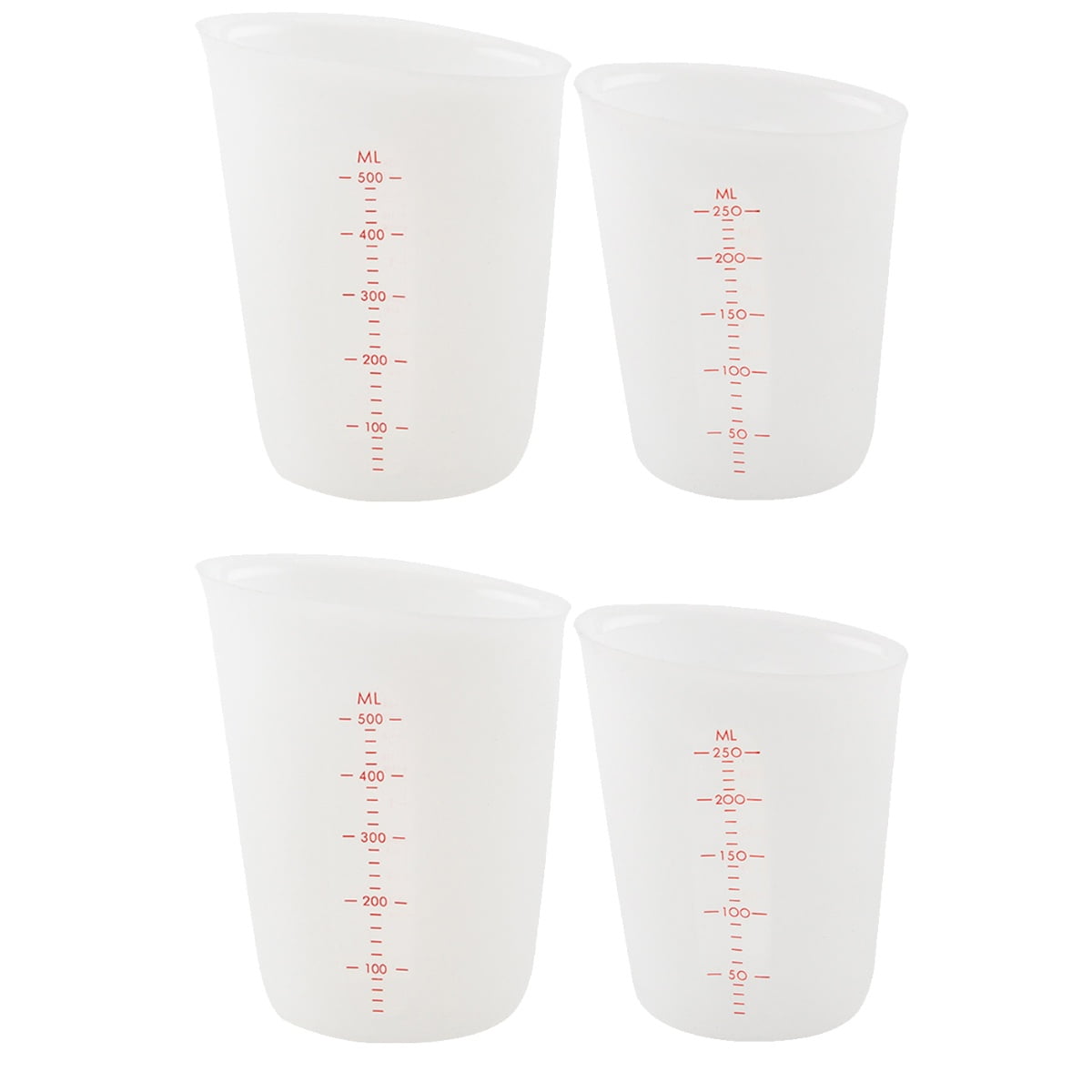 FRCOLOR 4 pcs Silicone Measuring Cup Visible Semi-transparent Measuring ...