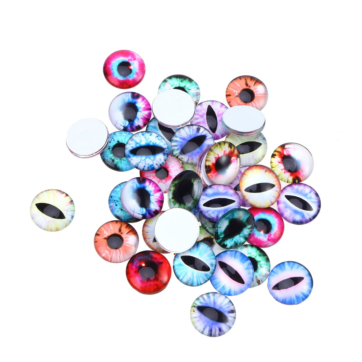 FRCOLOR 40 PCS Patch Eye Gems for Festivals Jewelry Making Charms Beads ...