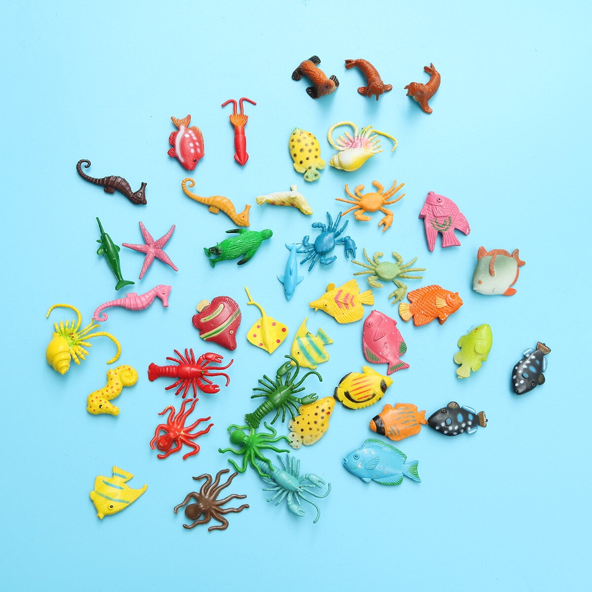 FRCOLOR 40 Pcs Marine Animal Model Toy Sea Creatures Mini Sea Animal ...