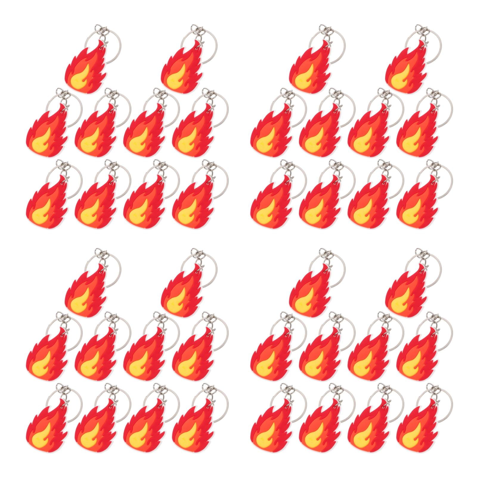 FRCOLOR 40 pcs Flame Fire Keychains Firefighter Keychain Firefighter ...