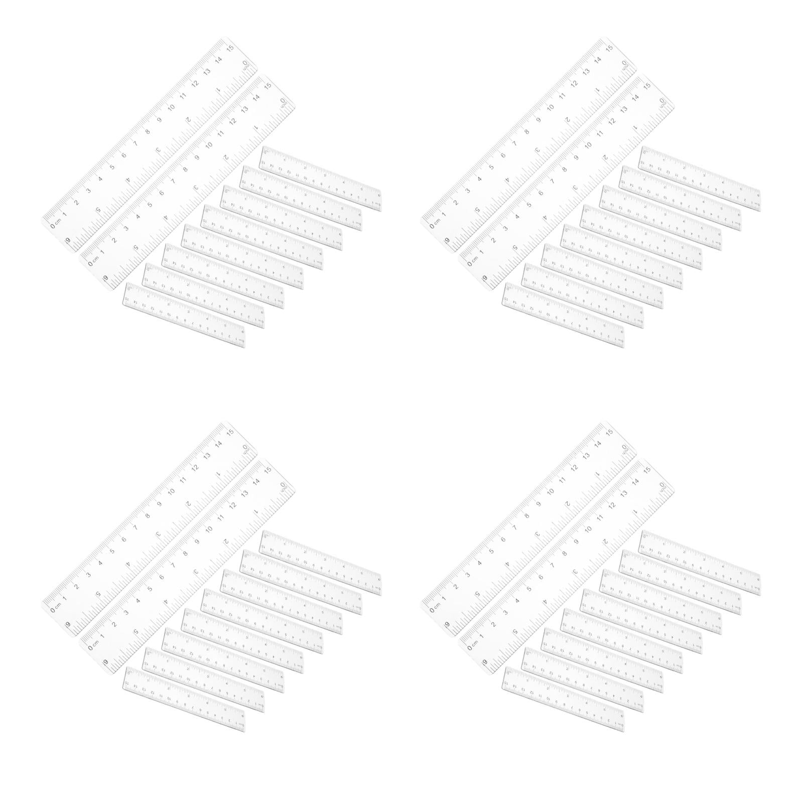 WASHWEPE Masteelf 40 pcs Rulers for Students Clear Plastic Transparent ...
