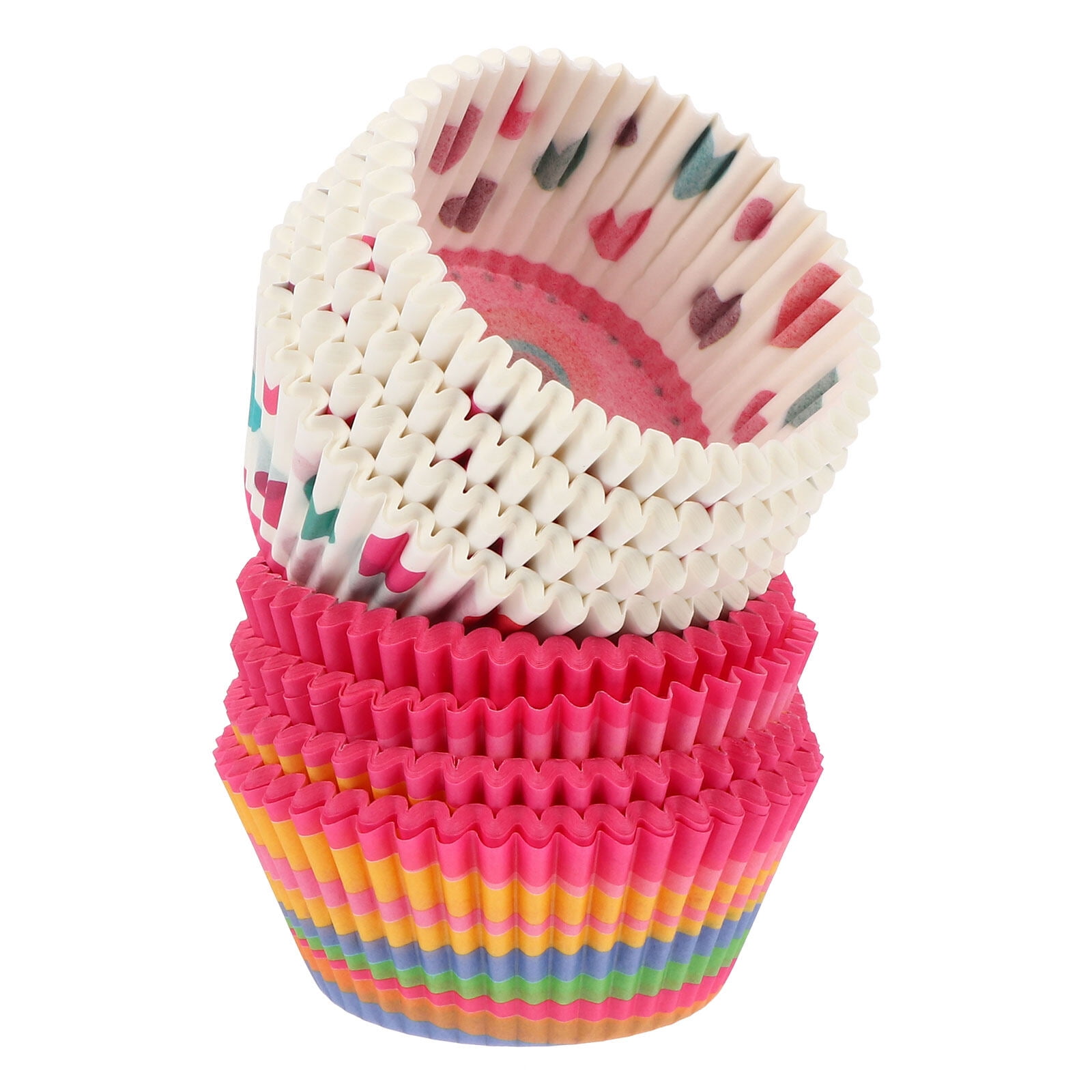 FRCOLOR 400 Pcs Dessert Baking Cake Edge Paper Cup Rainbow Muffin Cups ...
