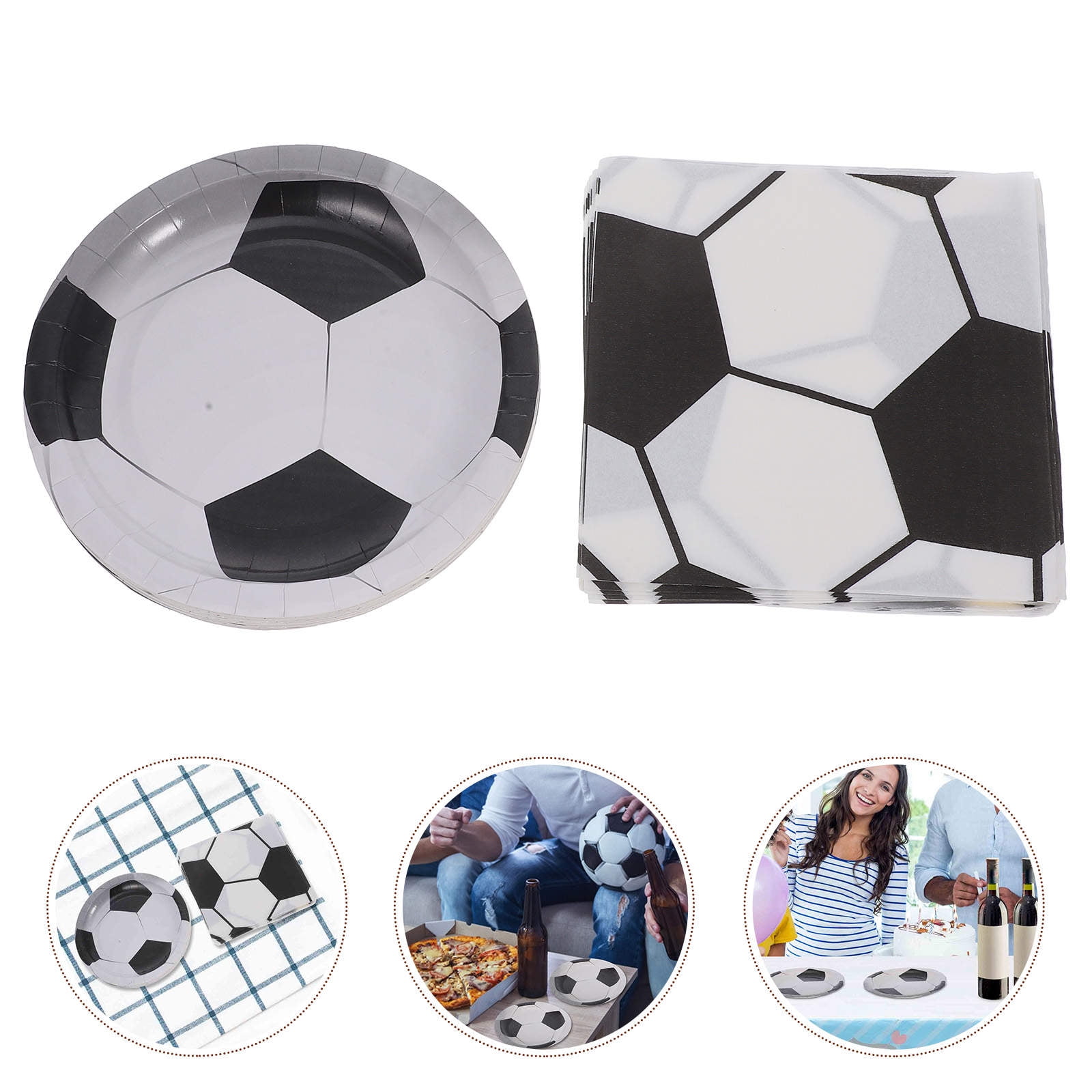 FRCOLOR 40PCS Disposable Soccer Plates and Napkins Set Soccer Party ...