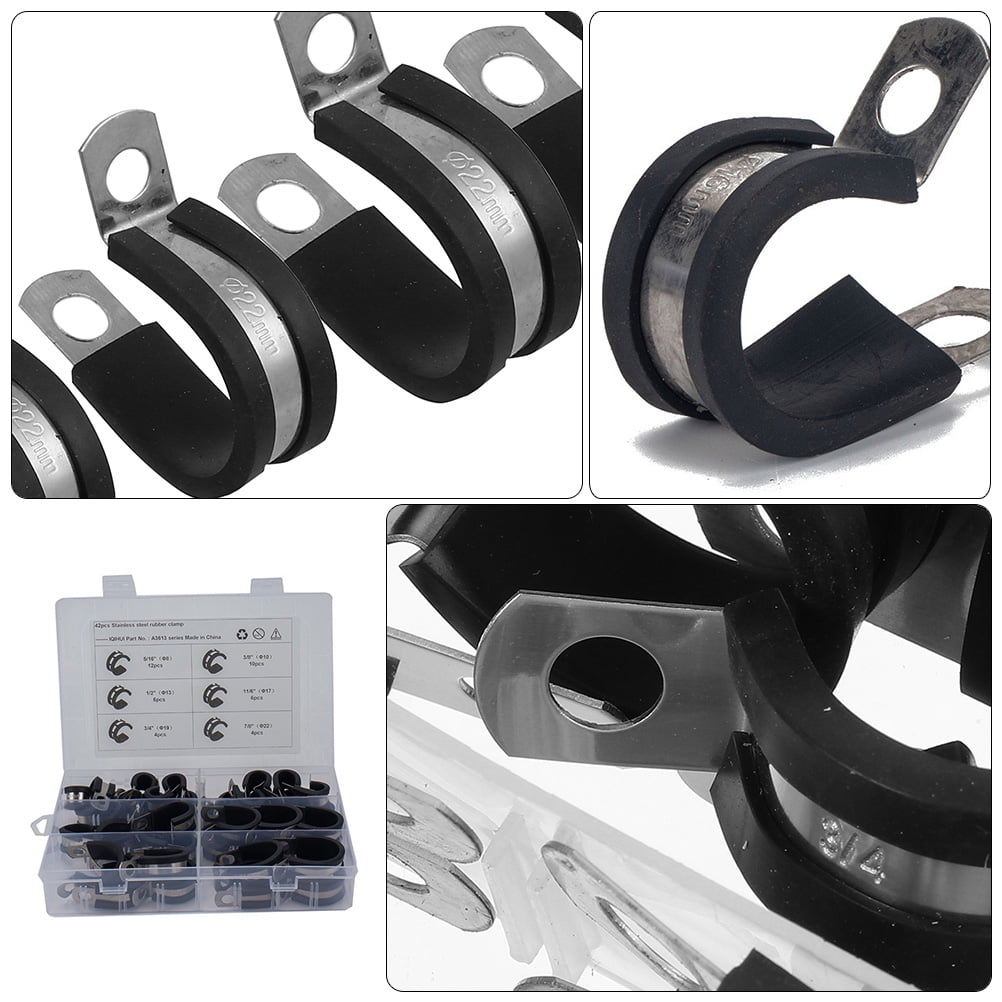 FRCOLOR 42 Pcs Clamps Rubber Pipe Fixing Bracket Vise Clamping Collar ...