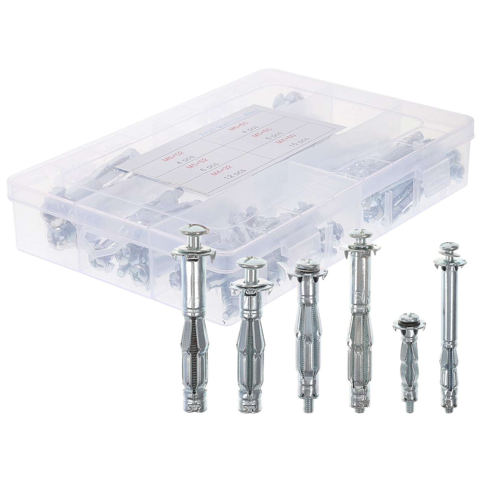 FRCOLOR 42pcs Hollow Wall Anchors Drywall Screw Fasteners Wall Fixing ...