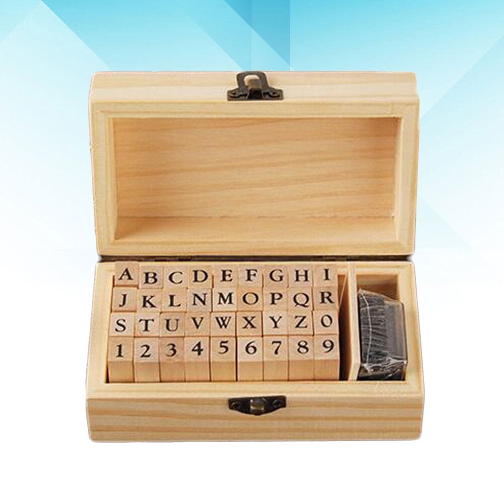 FRCOLOR Alphabet Letter Stamps Stampers Set Wood 45Pcs for Students and ...