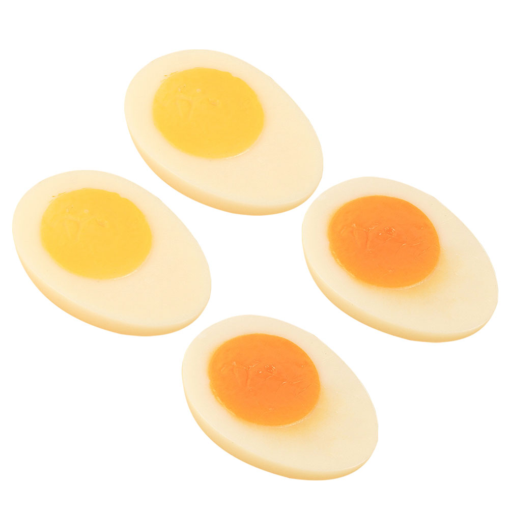 FRCOLOR 4Pcs Artificial Boiled Egg Prop Diy Egg Slices Models Realistic ...