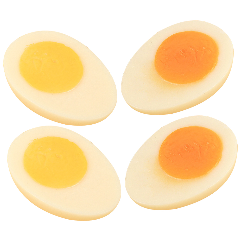 FRCOLOR 4Pcs Artificial Boiled Egg Prop Diy Egg Slices Models Realistic ...