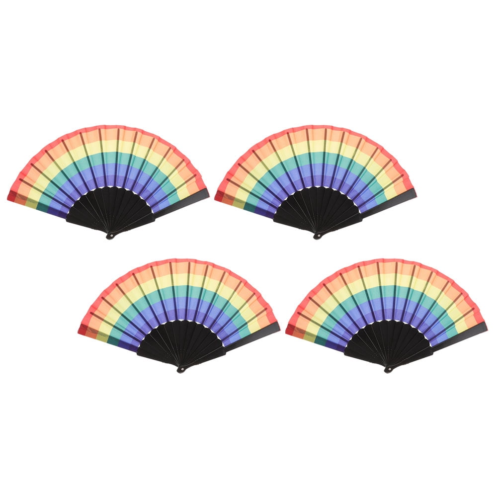 FRCOLOR 4Pcs Chinese Fans Folding Fan Rainbow Shaped For Wedding Church ...