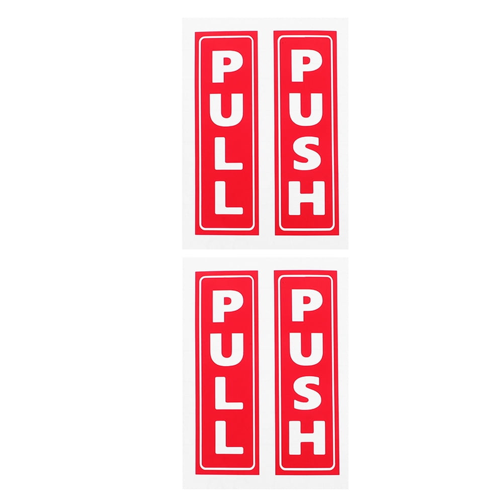 FRCOLOR 4Pcs Push And Pull Signs Glass Door Stickers Business Shop ...
