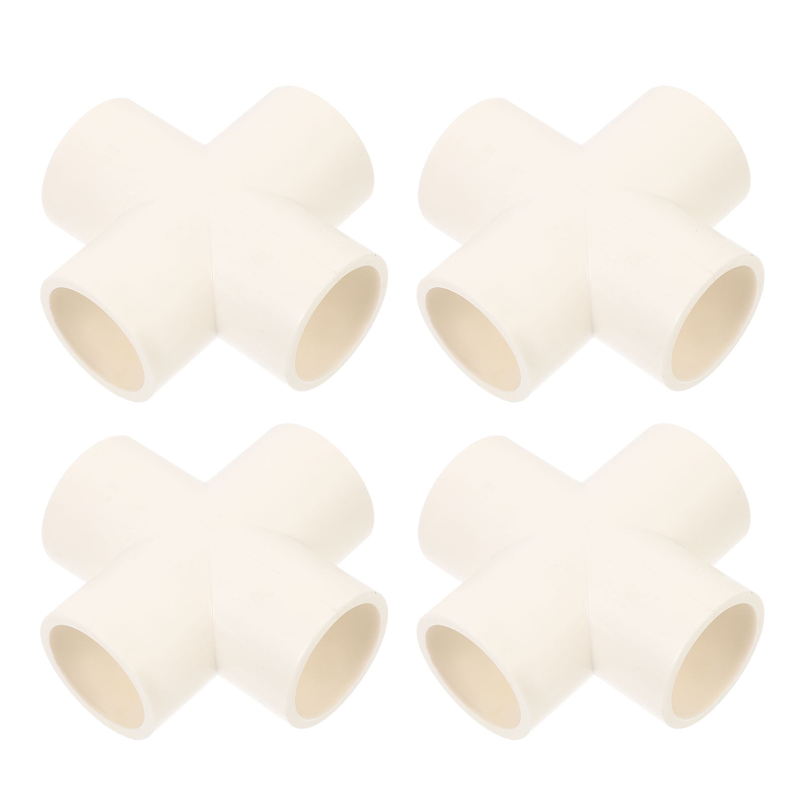FRCOLOR PVC Fitting for Pipe White 4 Way Joint Connector with ...