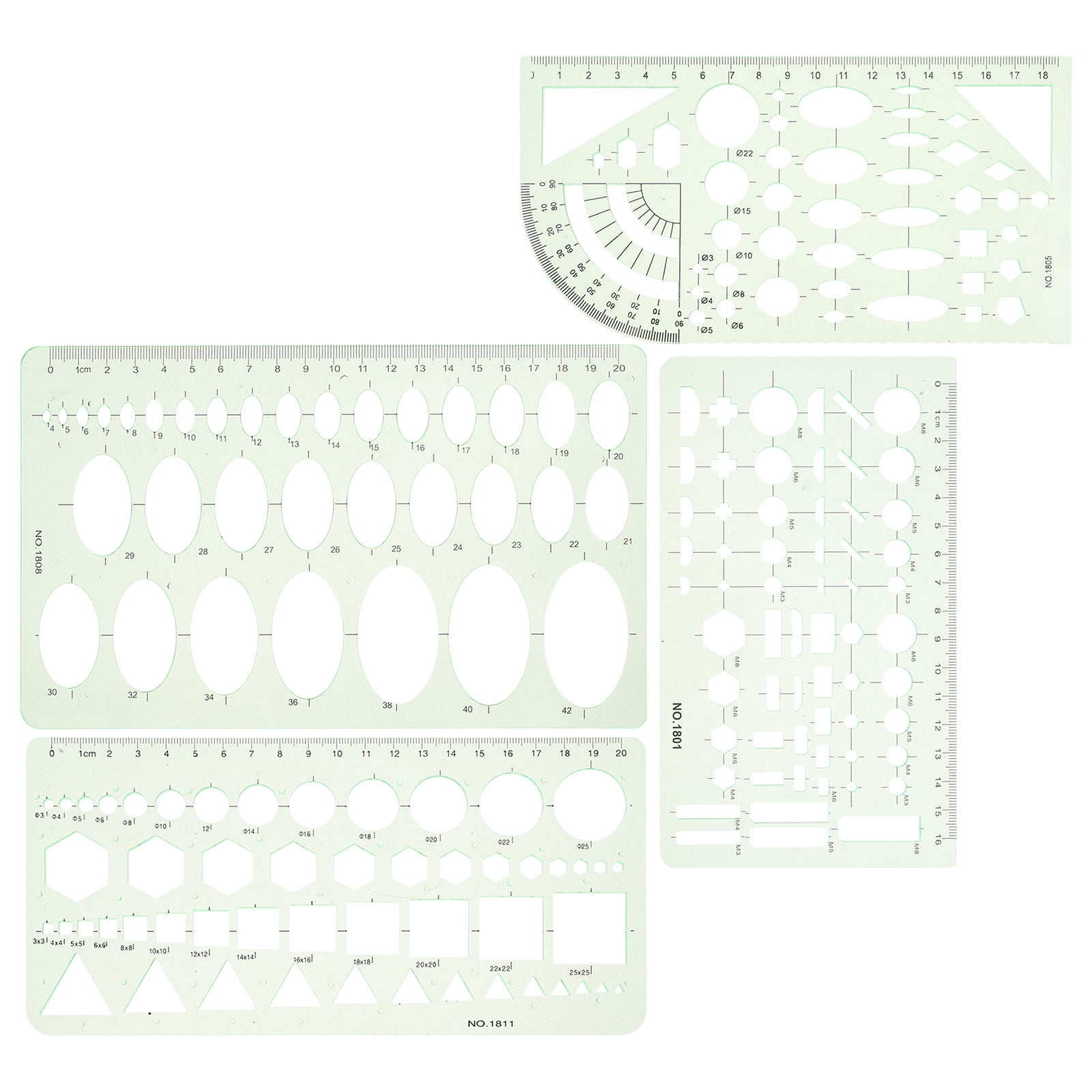 FRCOLOR 4pcs Circle And Oval Templates For Drawing Plastic Stencils For ...