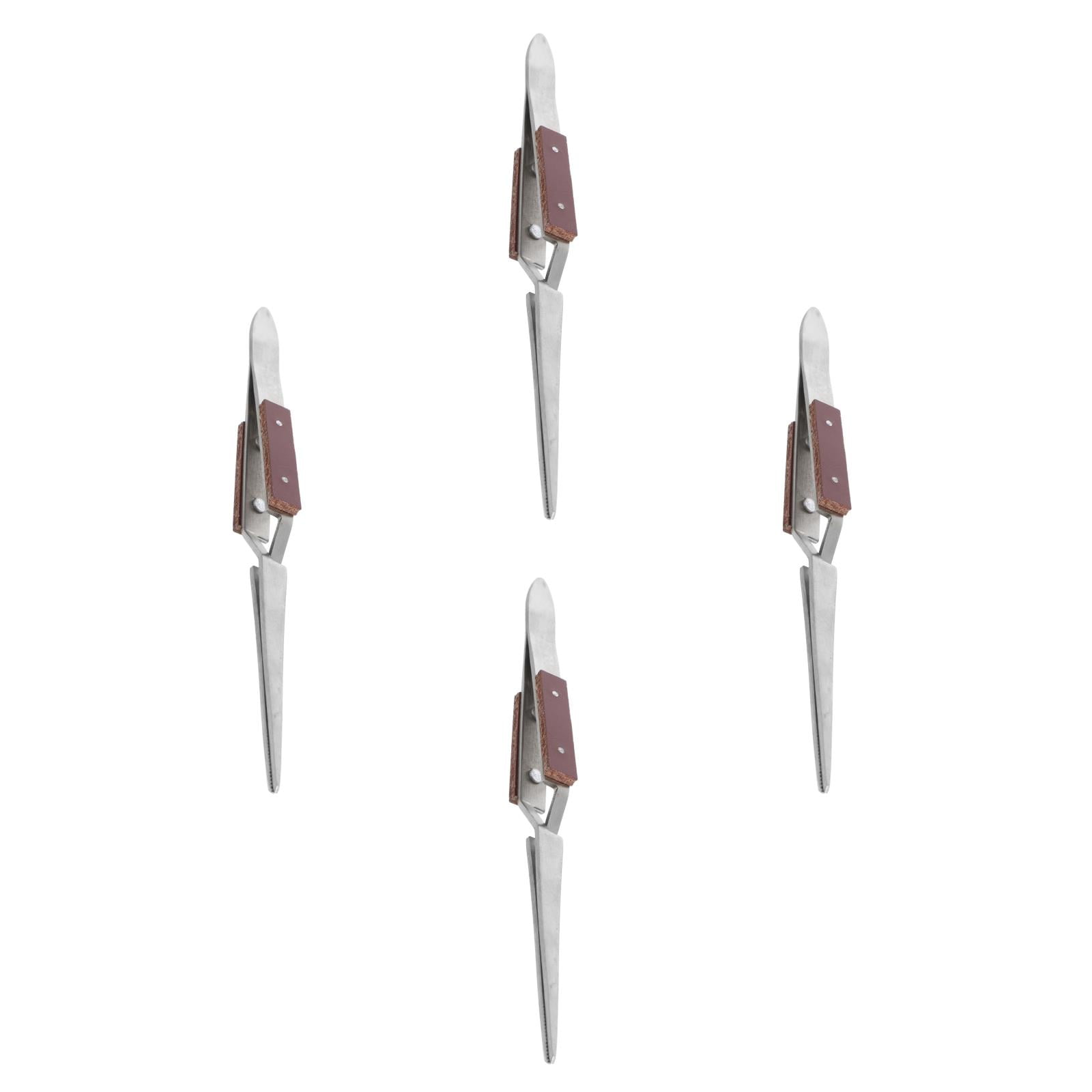 FRCOLOR 4pcs Cross Locking Tweezers with Fiber Grip Precision Stainless ...