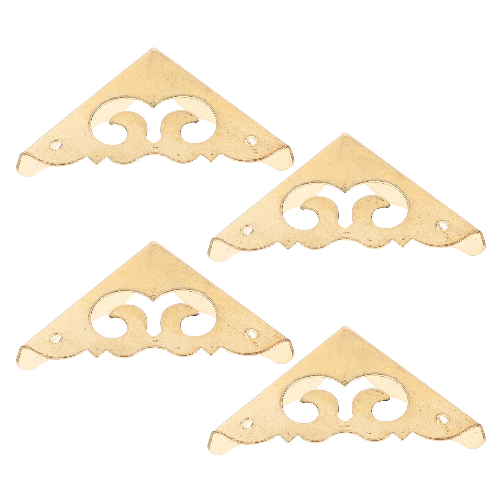 FRCOLOR 4pcs Decorative Copper Box Corners Vintage Metal Triangle ...