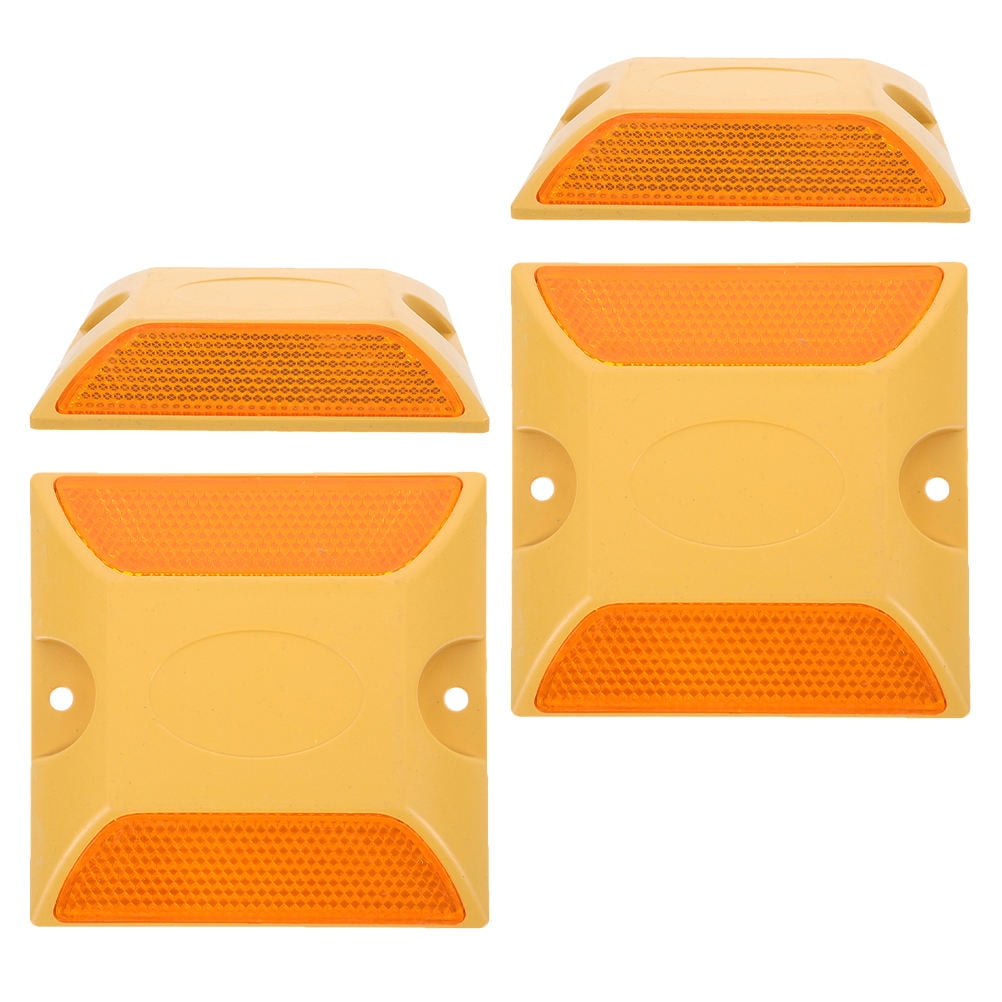 FRCOLOR 4pcs Dual-Sided Reflective Plastic Road Studs Raised Pavement ...