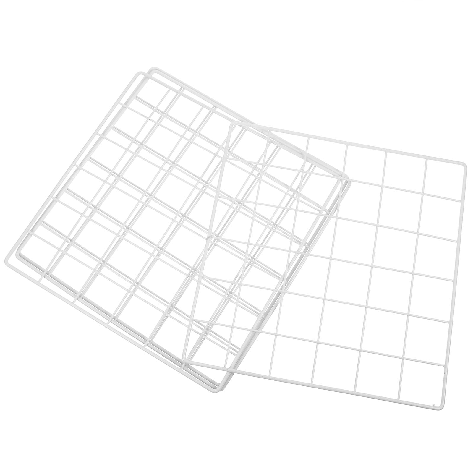 FRCOLOR White Iron Grid Panel Display Rack for Home 4 Pieces Wall Mount ...