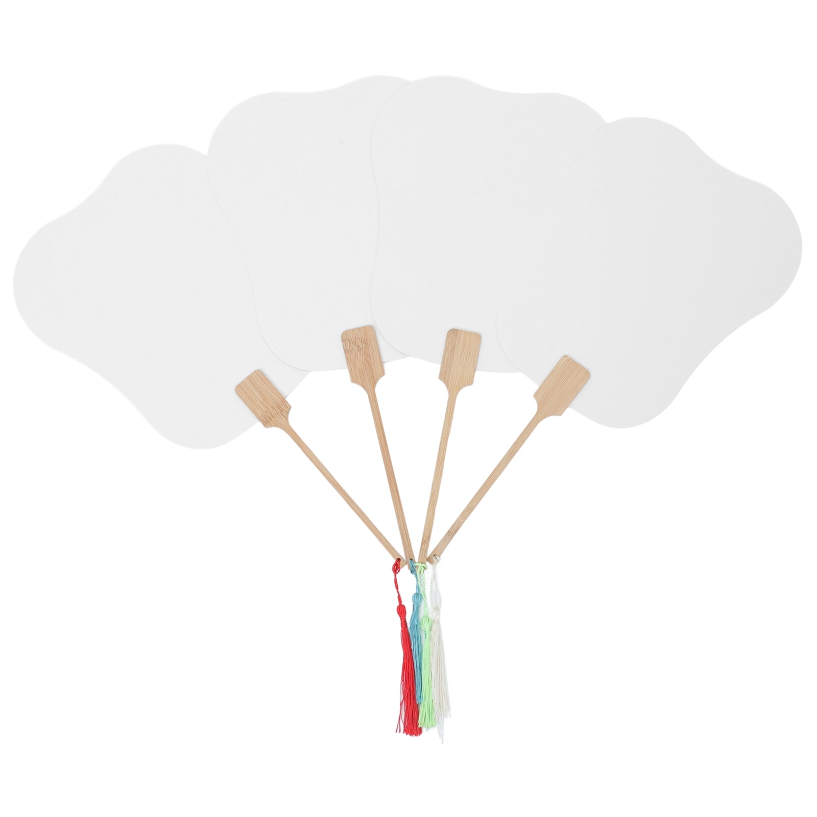 FRCOLOR 4pcs Handle Paper Fans Bulk Blank Paper Fans Paper Fans ...