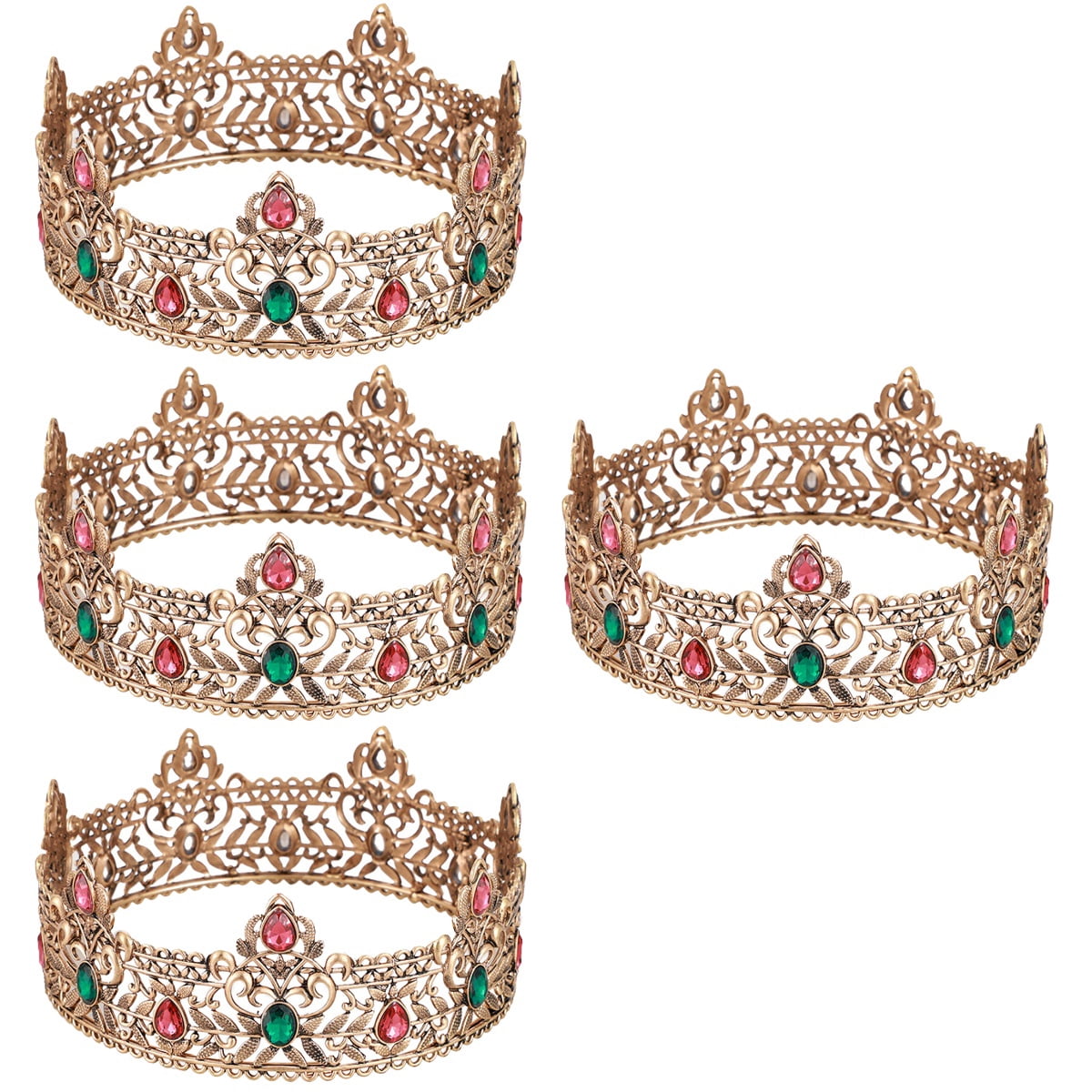 FRCOLOR 4pcs King Crown Vintage Crown Headdress Prop for Wedding Party ...
