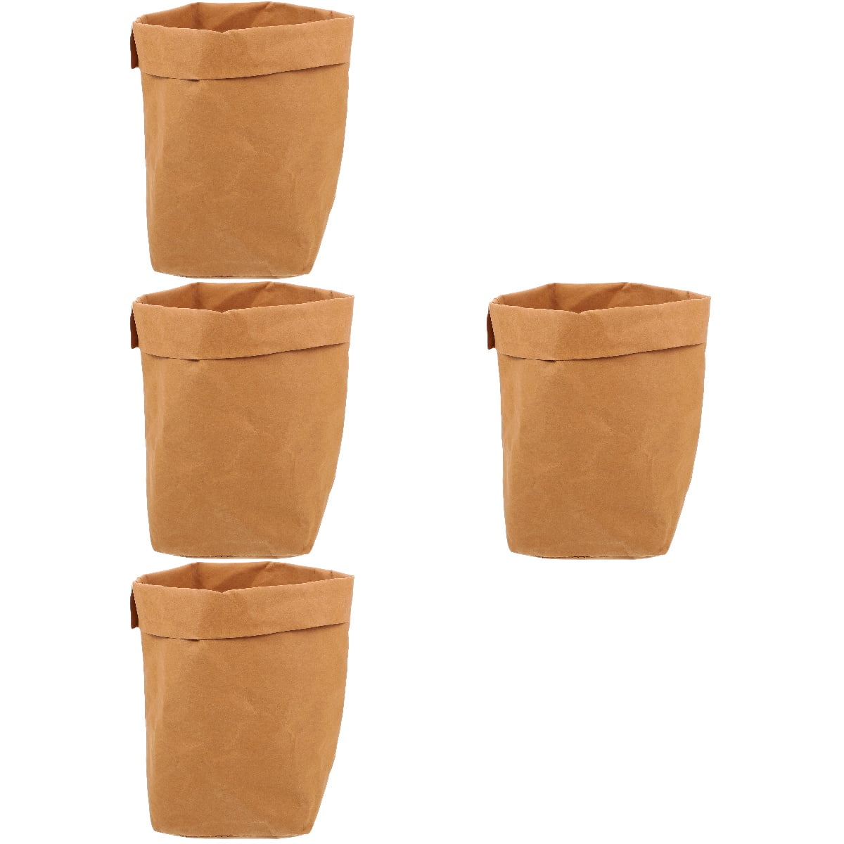 FRCOLOR 4pcs Kraft Paper Bag Washable Kraft Paper Storage Pouch ...
