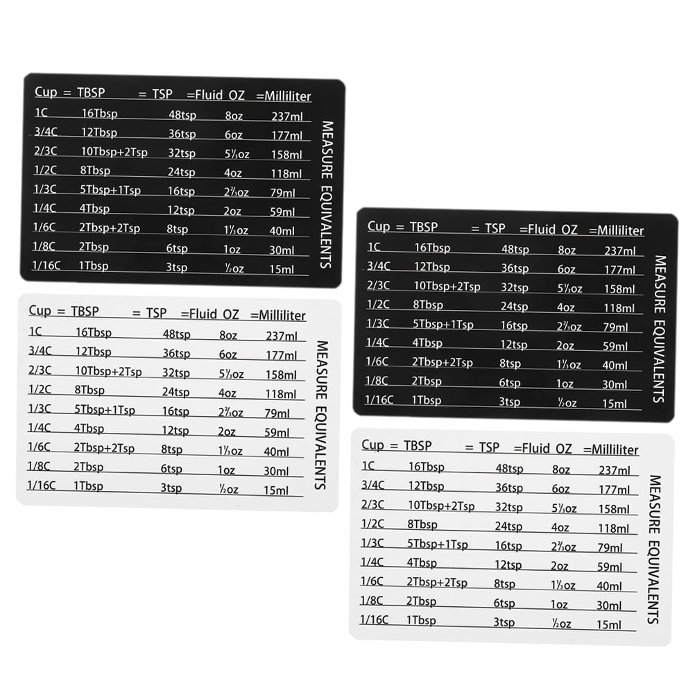 FRCOLOR 4pcs Measure Conversion Chart Magnetic Reusable Measure ...