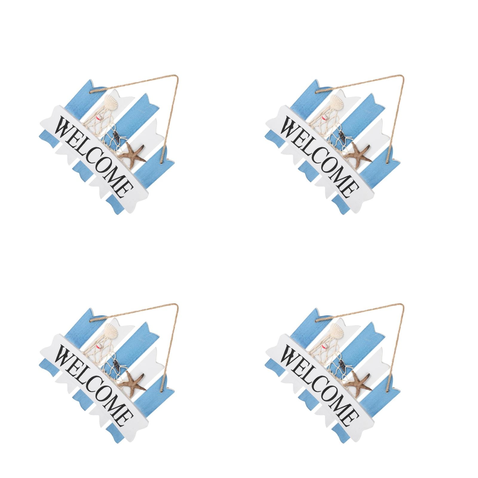 FRCOLOR 4pcs Mediterranean Welcome Sign Front Door Hanging Welcome Sign ...