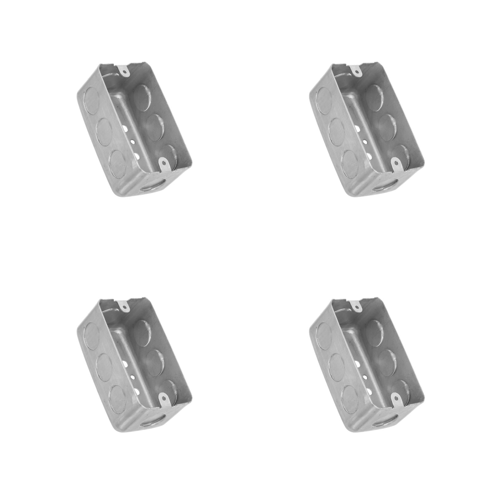FRCOLOR 4pcs Metal Electrical Box Single Gang Electrical Box Junction Box Metal Galvanized Metal ...