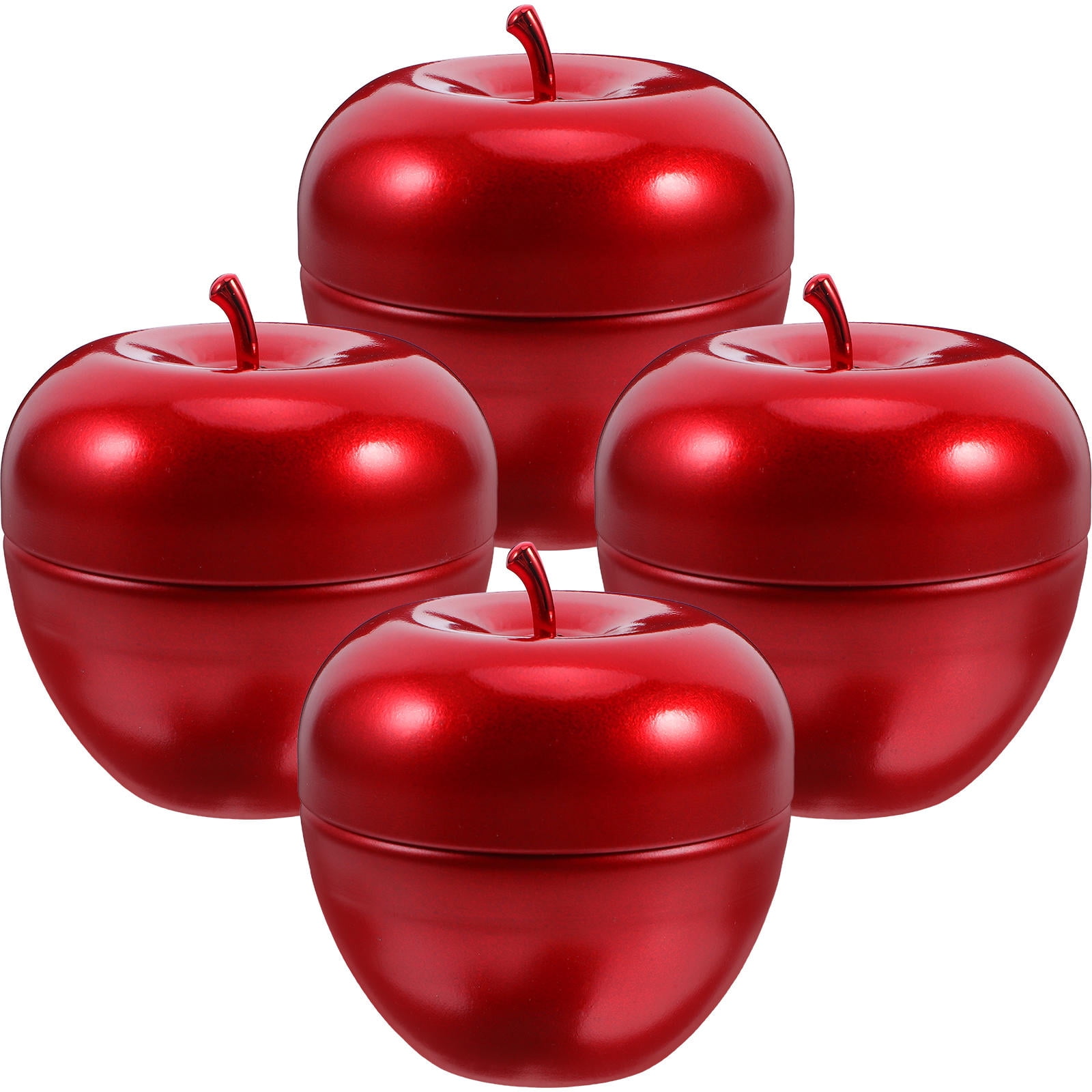 FRCOLOR 4pcs Metal Tea Canister Apples Shaped Tinplate Candy Box Coffee ...