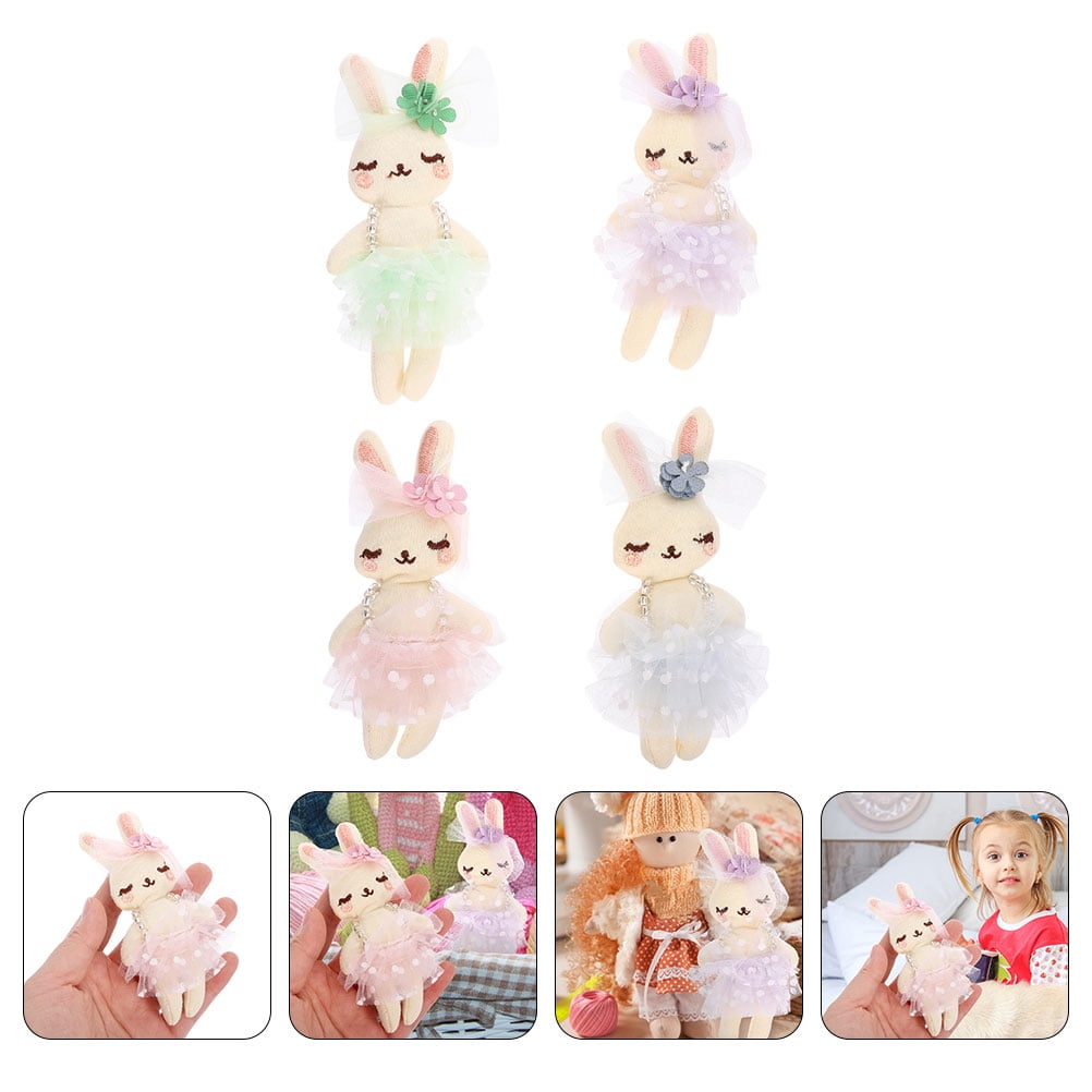 FRCOLOR 4pcs Mini Plush Rabbit Tiny Rabbit Small Bunny Doll Bunny ...