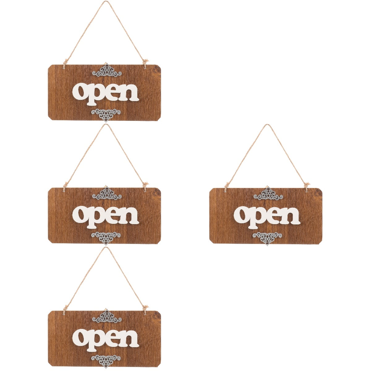 FRCOLOR 4pcs Open and Closed Business Sign Door Open Closed Sign Wooden ...