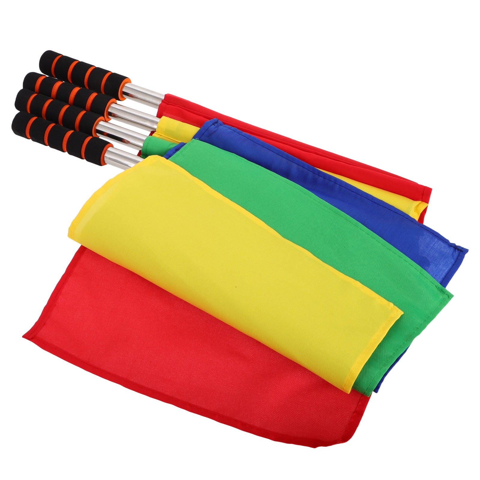 FRCOLOR 4pcs Referee Flags For Soccer And Volleyball, Stainless Steel Pole With Foam Handle ...