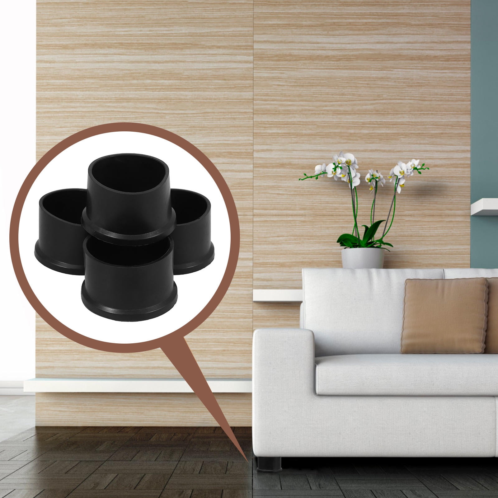 FRCOLOR 4pcs Rubber Chair Leg Caps Round Floor Protectors Furniture Leg ...