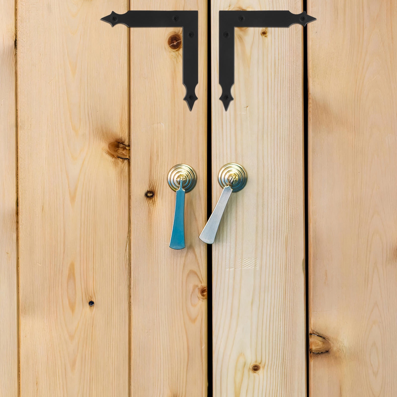 FRCOLOR 4pcs Rustic Farmhouse Decorative Iron Corner Bracket Barn Door ...