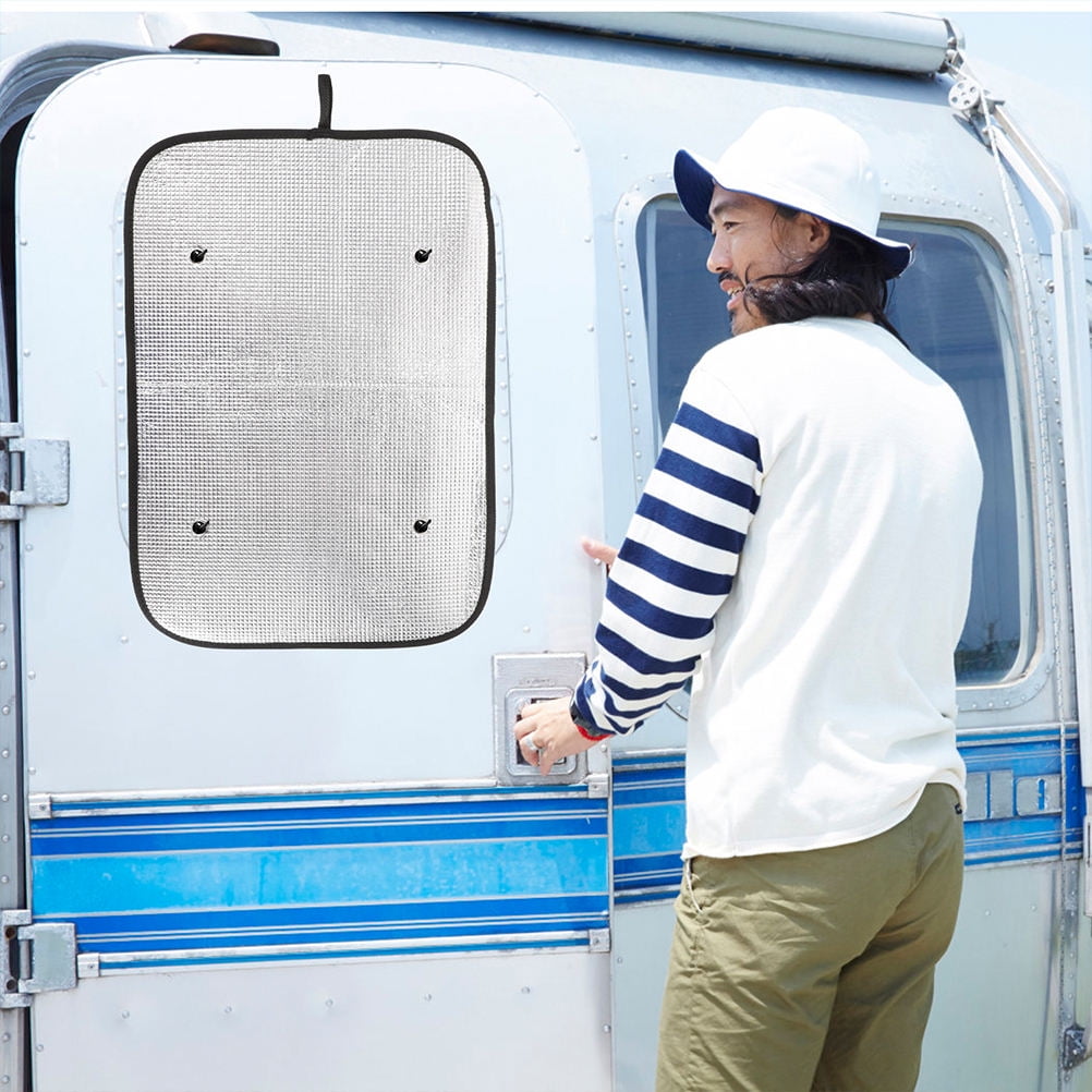 FRCOLOR Silver RV Door Window Shade for Camper Protection with Aluminum ...